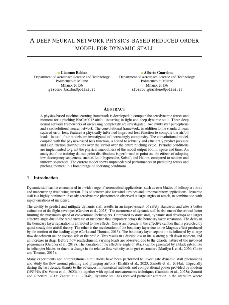 Baldan A Deep Neural Network Physics-Based Reduced Order Model For ...