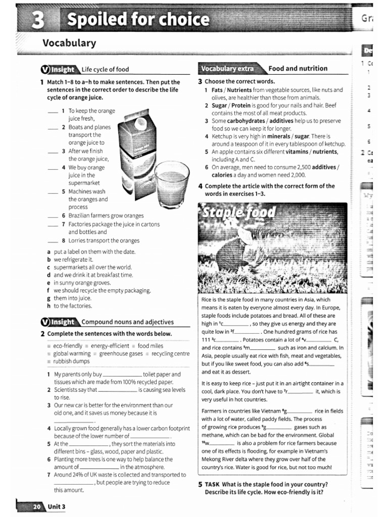 Insight Pre Intermediate 2nd Ed Workbook Unit 3 | PDF