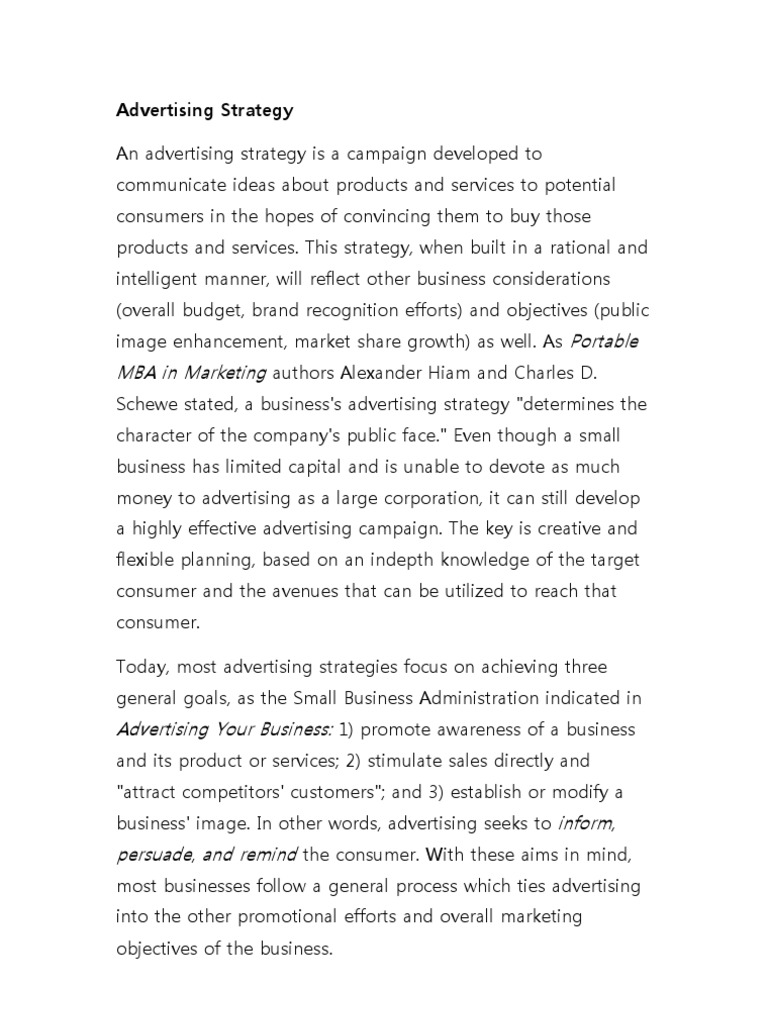 Effective Advertising Strategy Guide | PDF | Advertising | Target Audience