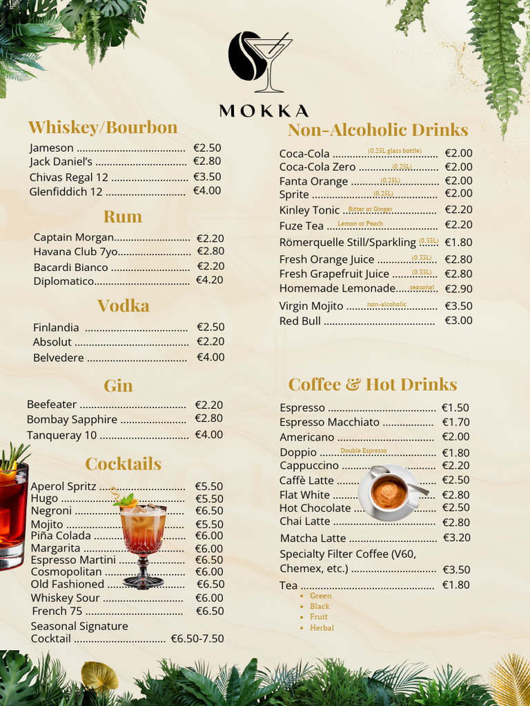 Tamimy Drinks Menu Project Approved | PDF | Drink | Mixed Drinks