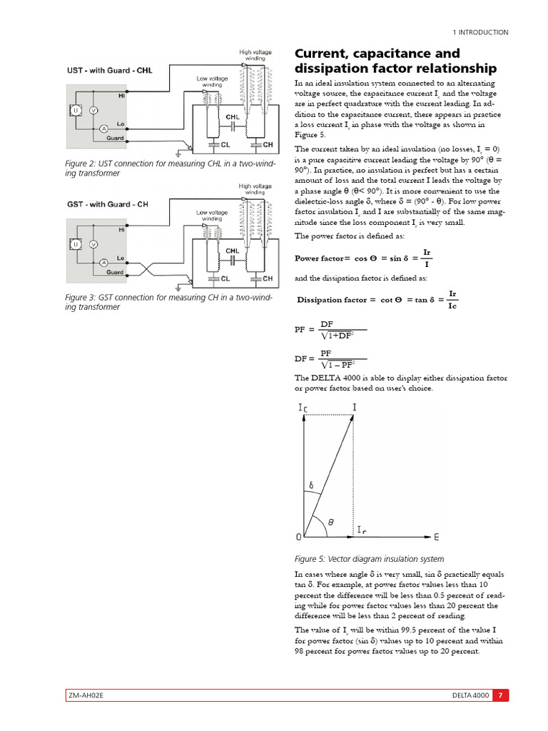 Power Factor and Dissipation in Insulation | PDF | Phase (Waves ...