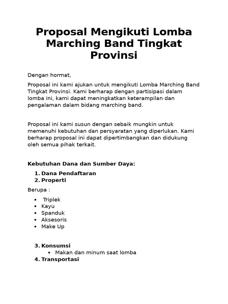 Proposal Lomba | PDF