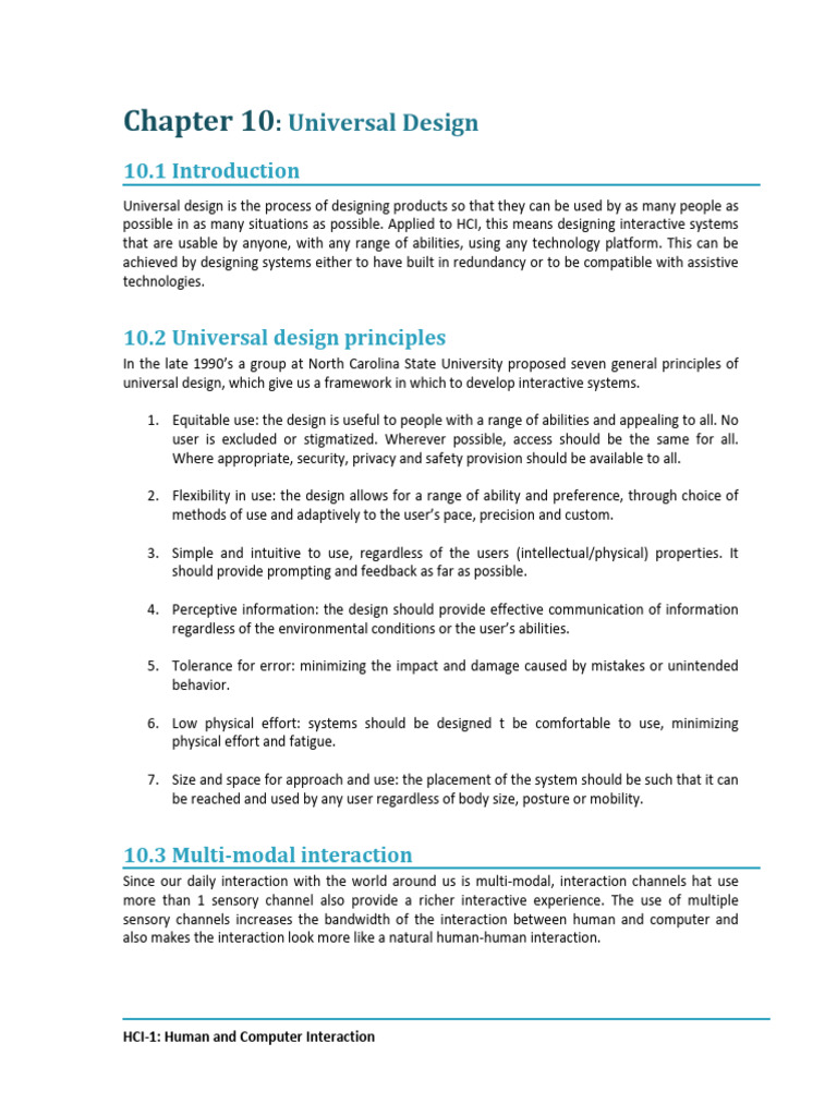 Universal Design in HCI Principles | PDF | Speech | Phoneme