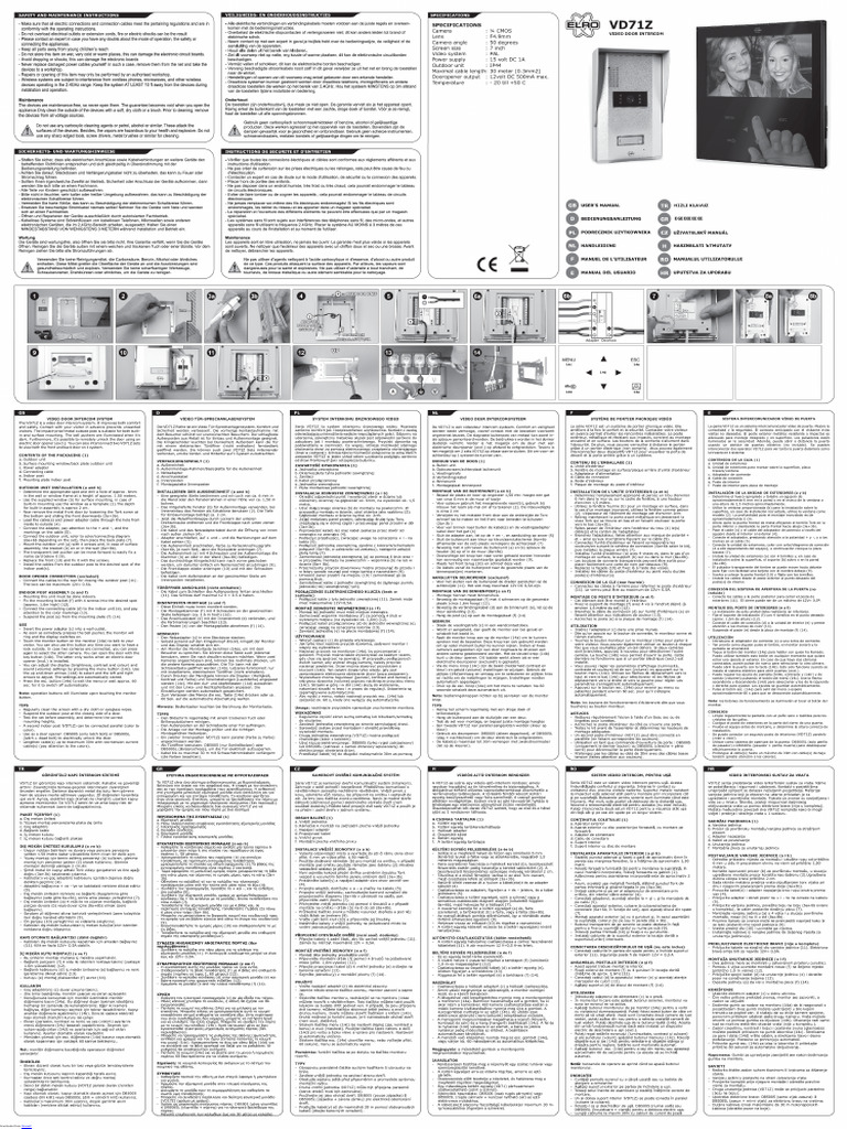 Elro VD71Z Intercom System | PDF