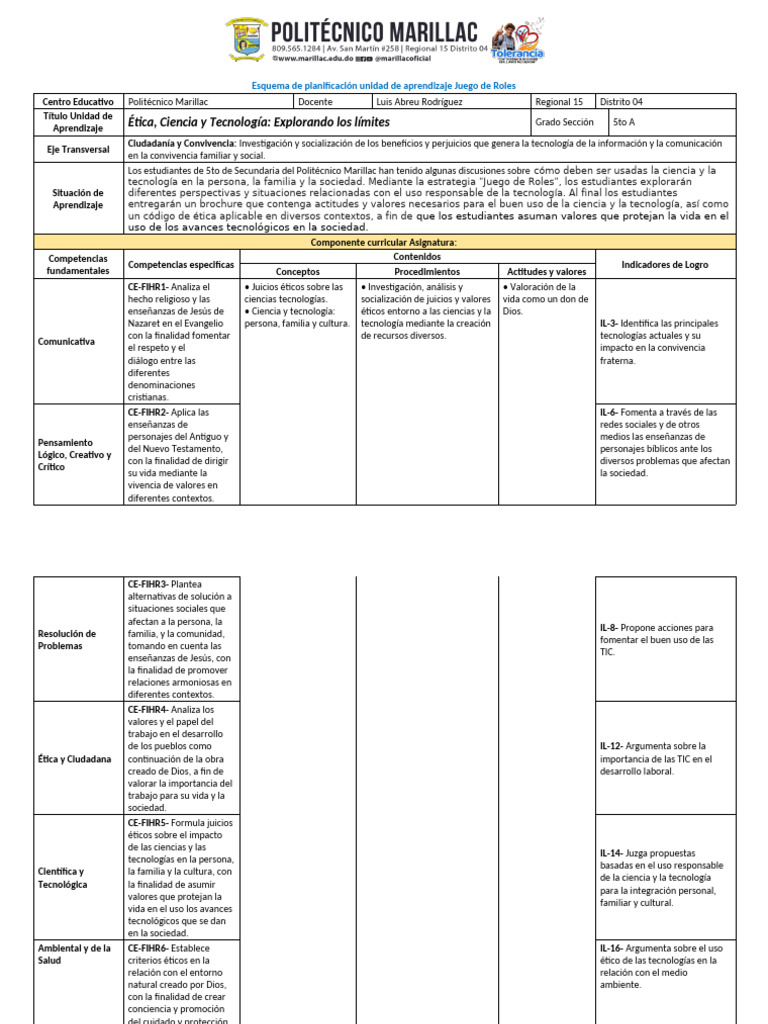 Ética, Ciencia y Tecnología 5to | PDF | Metacognición | Aprendizaje