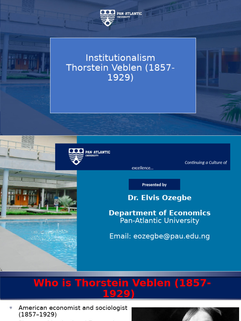 ECO 322 Week 4-5 Lecture Slides Veblen Economics | PDF | Institutional ...