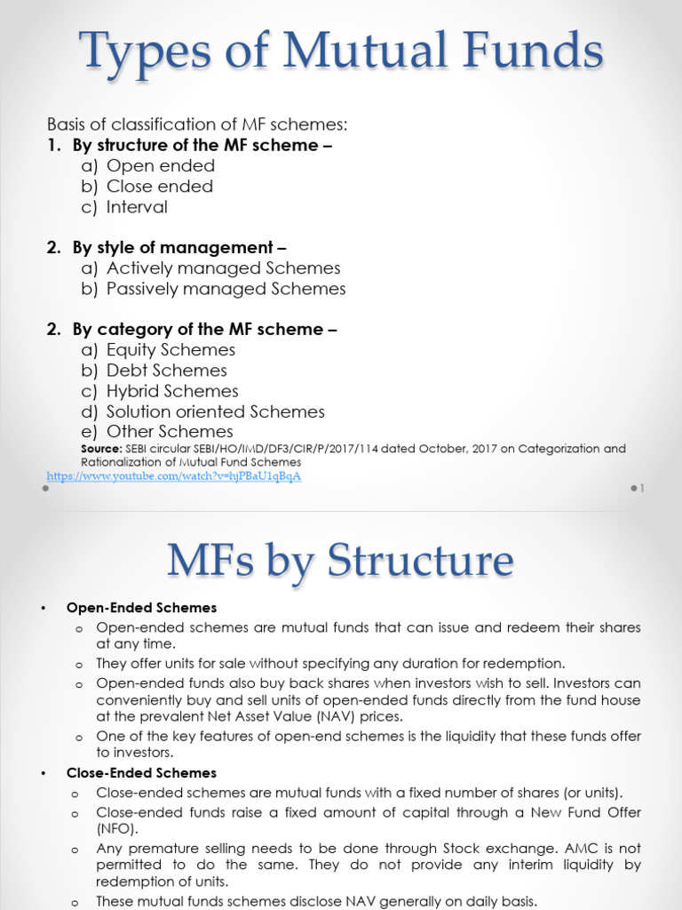 Types of Mutual Funds Explained | PDF | Mutual Funds | Investing