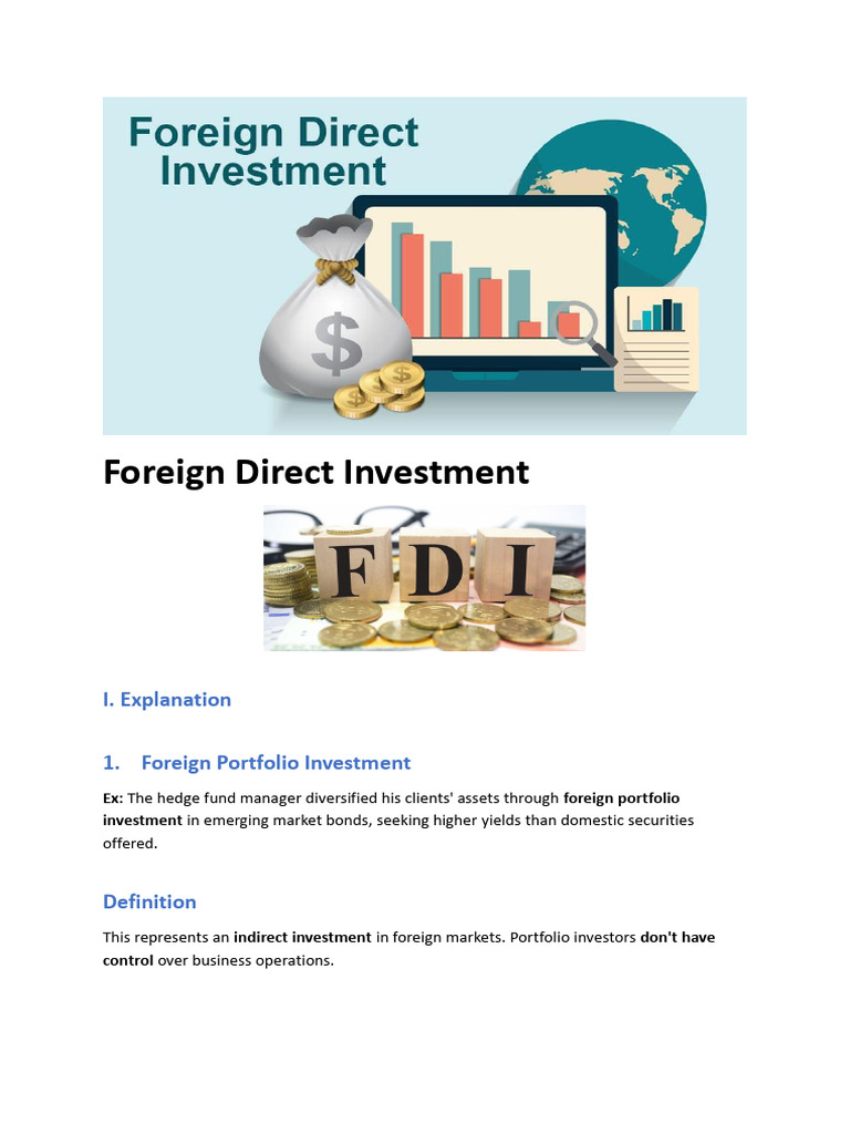 Foreign Direct Investment Explained | PDF | Foreign Direct Investment ...