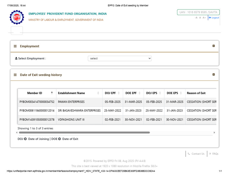 EPFO_ Date of Exit Edby Member | PDF | Social Programs | Social Policy
