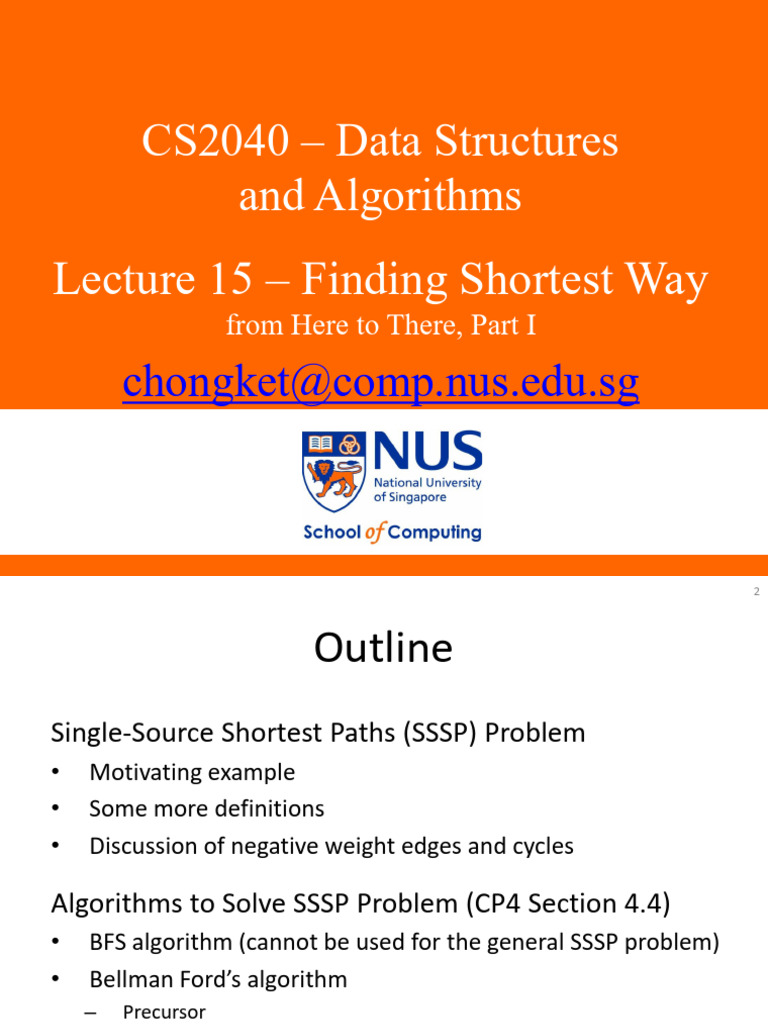 Understanding the SSSP Problem | PDF | Algorithms | Theoretical ...