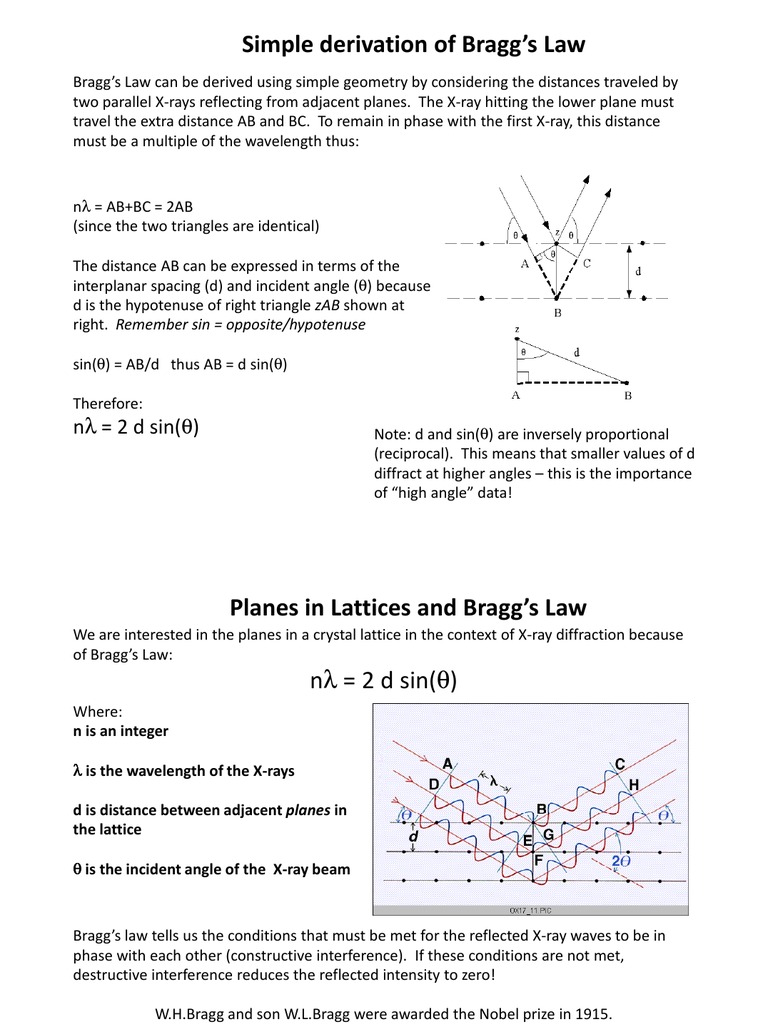 Braggs Law Ppt | X Ray Crystallography | Physical Phenomena