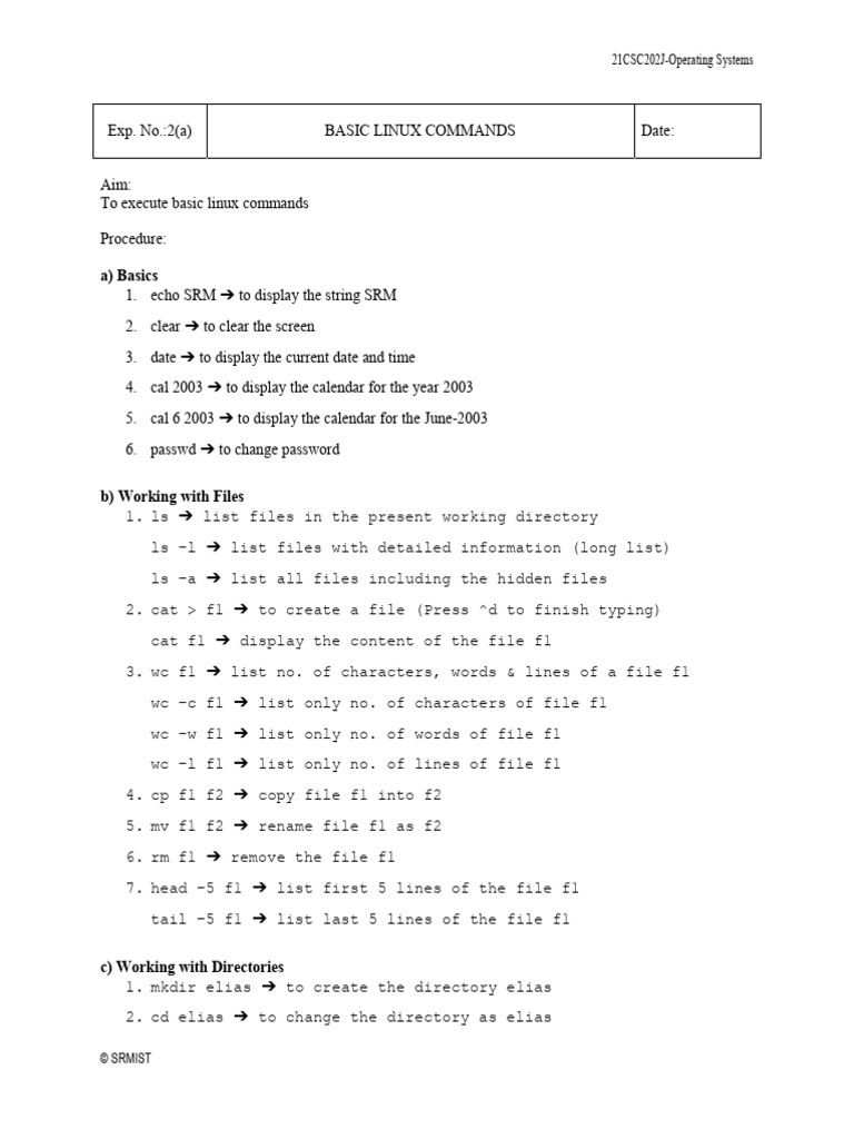 EX 2 Linux Commands | PDF | Sudo | Filename