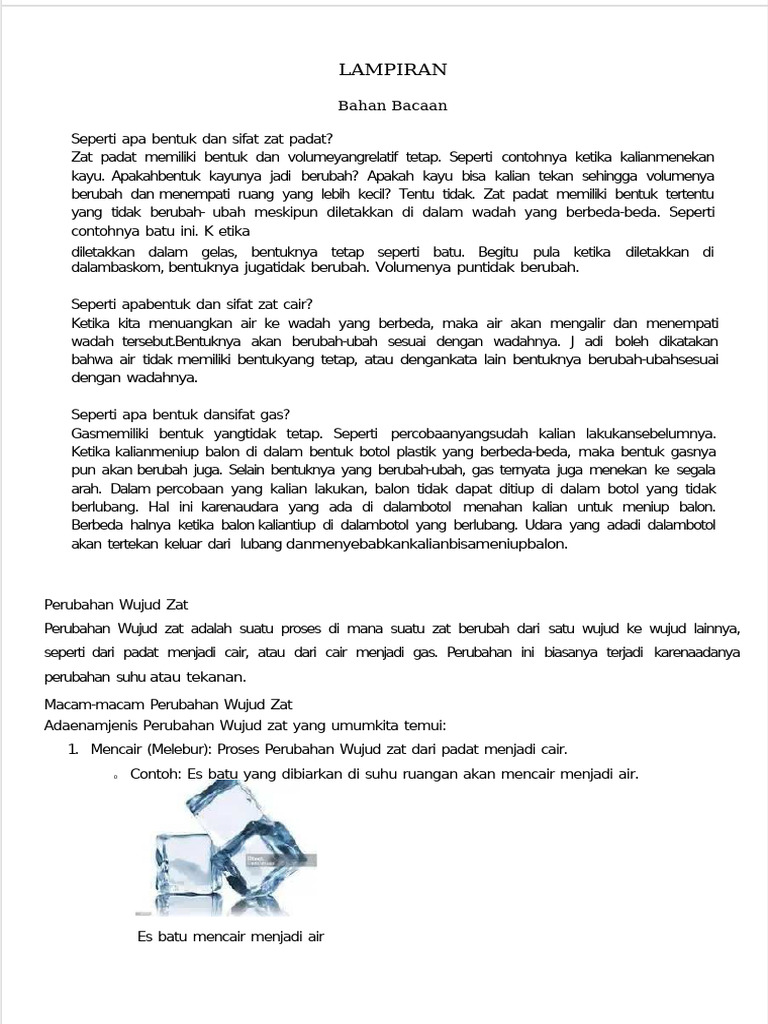 Ipas - Materi Perubahan Wujud Zat - Kemal SDN Tajur 3 - Selasa 12 ...