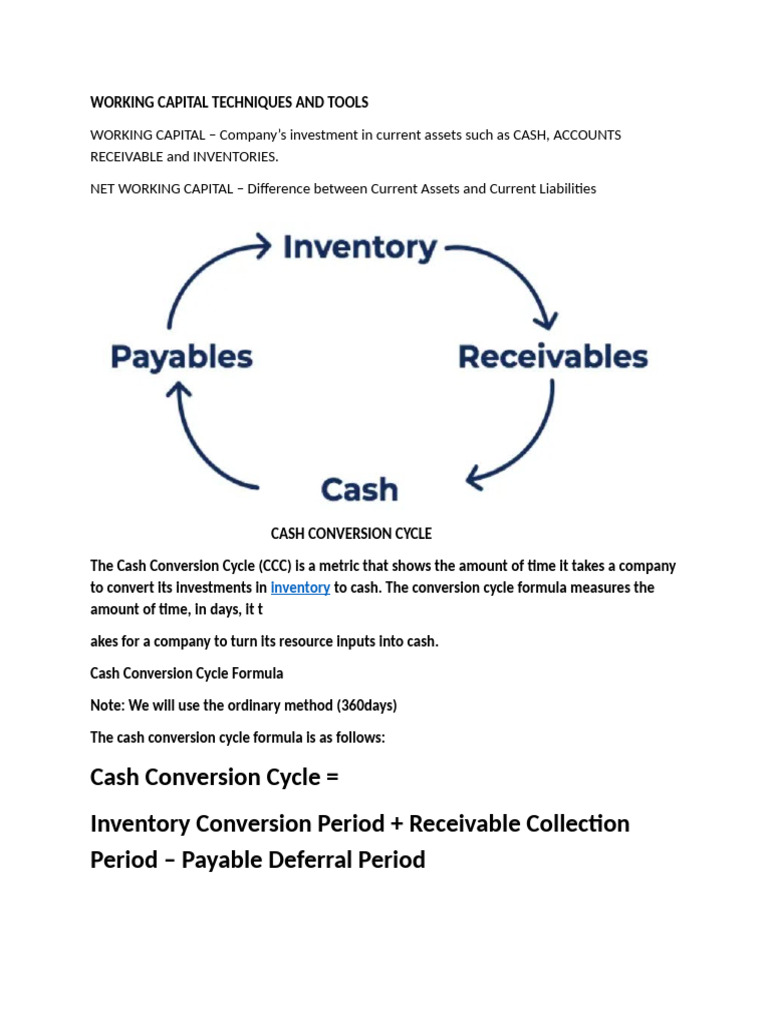 Working Capital Management Techniques | PDF | Working Capital | Inventory