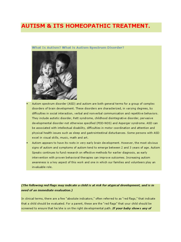 Autism & Its Homeopathic Treatment. | PDF | Autism | Autism Spectrum