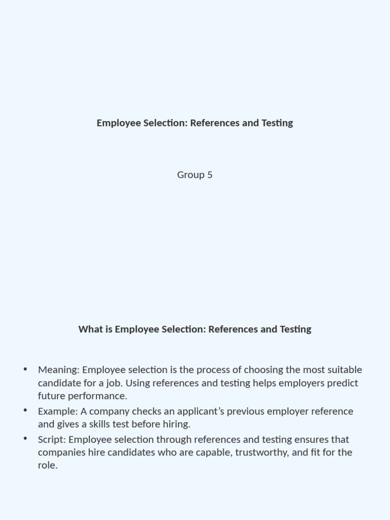 Employee Selection Group5 Designed | PDF | Skill | Knowledge