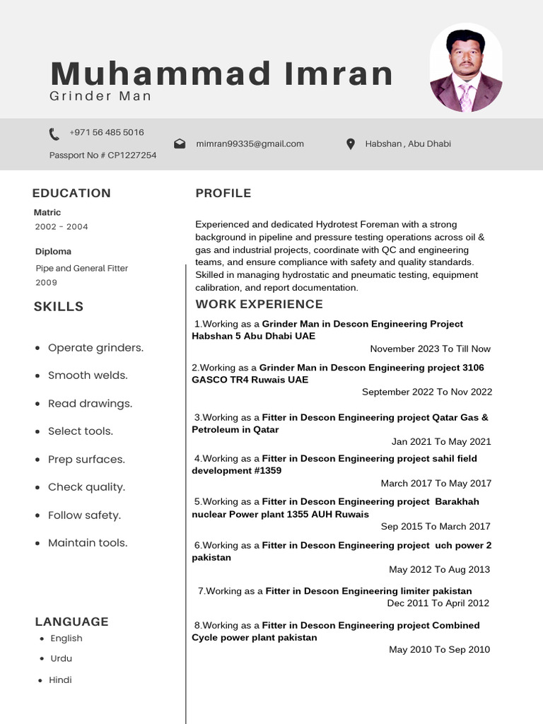 Muhammad Imran CV.1 | PDF