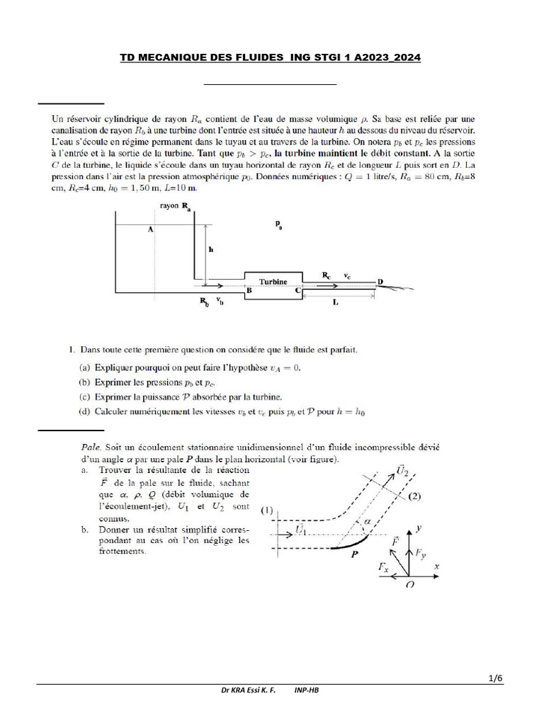 TD Mecanique Des Fluides | PDF