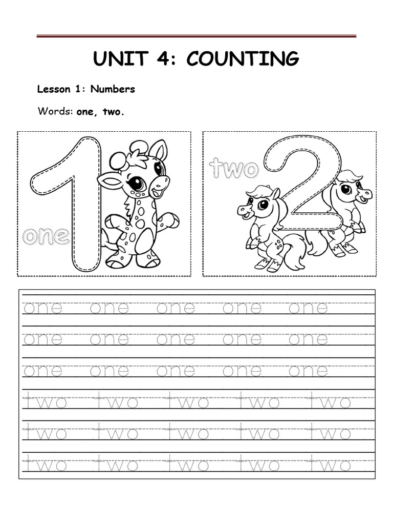 Counting Basics: Numbers One and Two | PDF