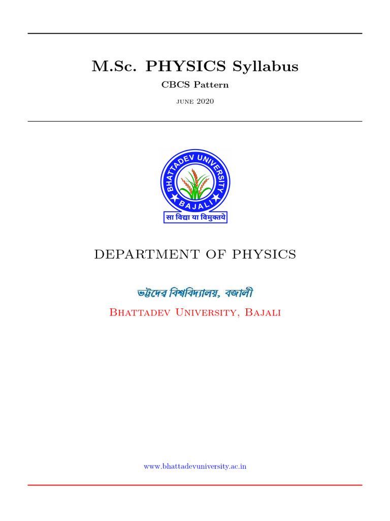 M.Sc. Physics Syllabus 2025 | PDF | Atomic Nucleus | Magnetohydrodynamics