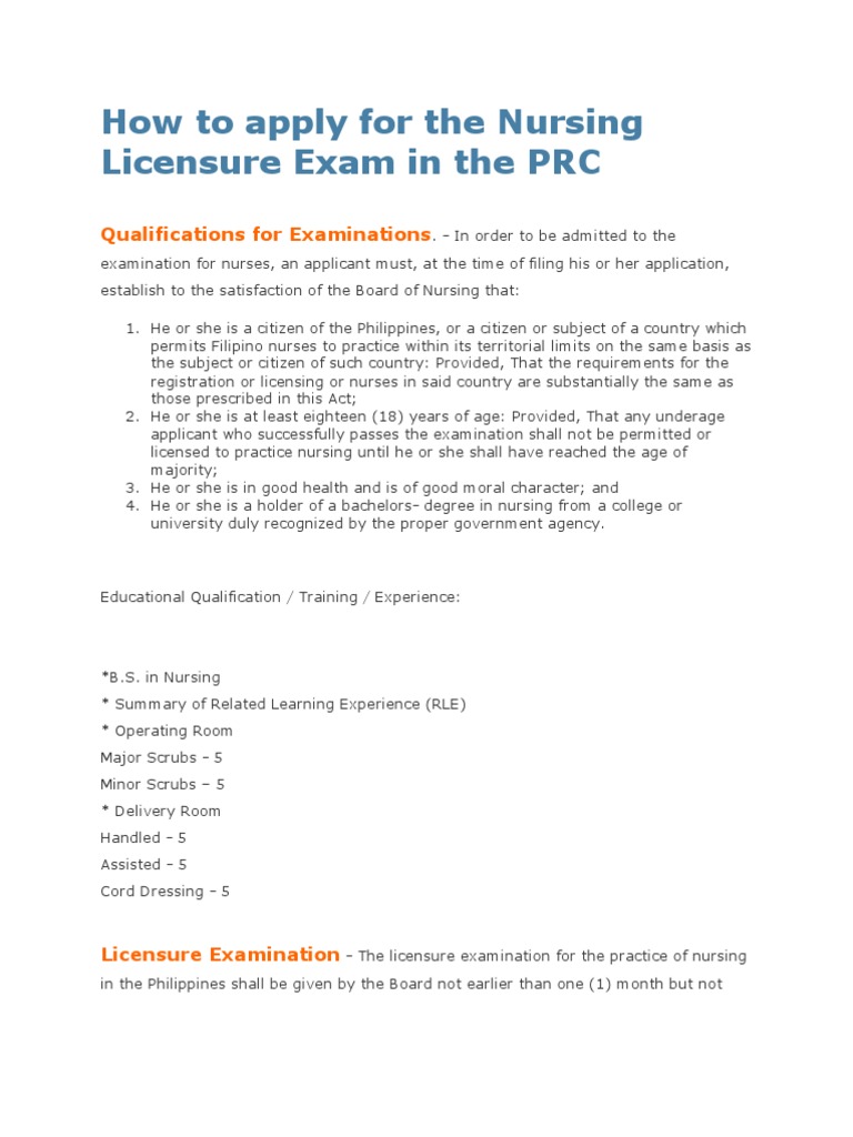 PRC Nursing Licensure Exam Guide | PDF | Licensure | Heart