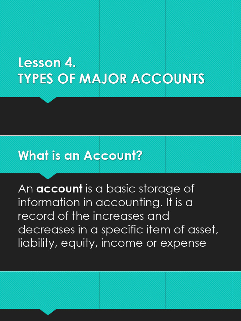 Understanding Major Account Types | PDF | Expense | Debits And Credits