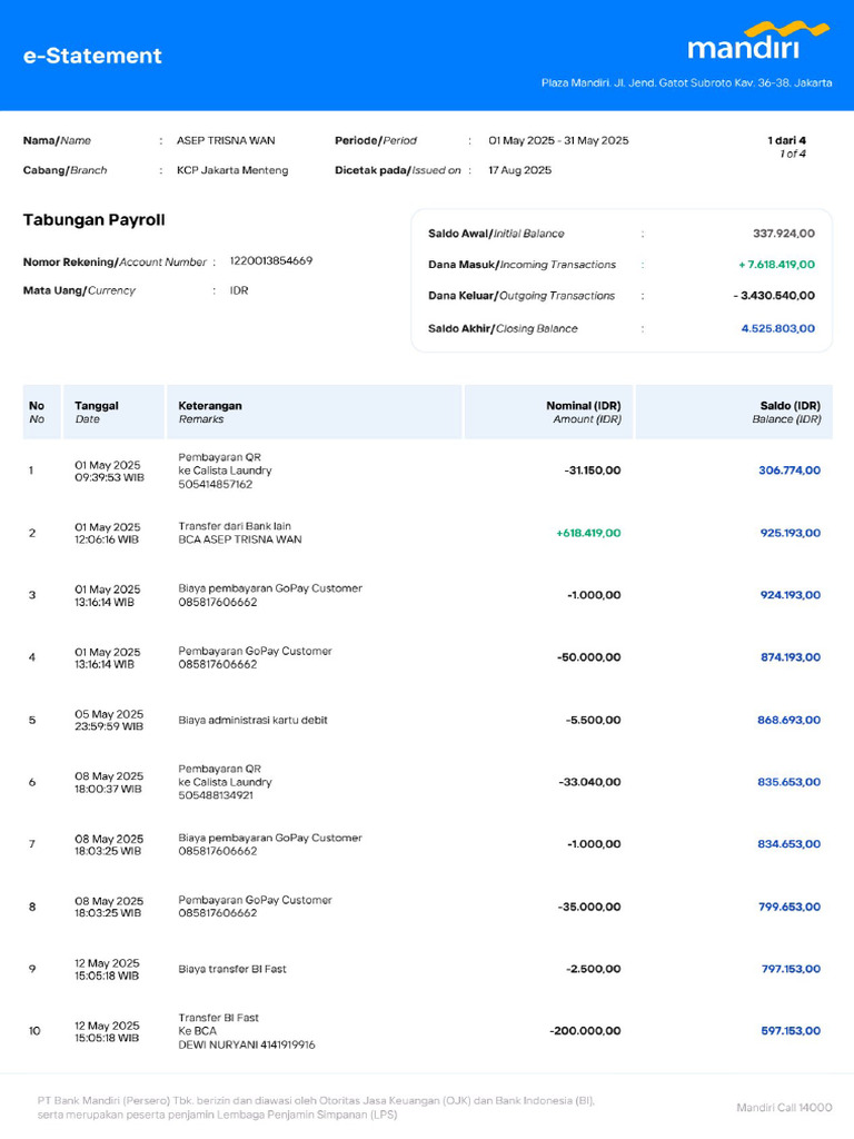 E-Statement_XXXXXXXXX4669_01 Mei 2025-31 Mei 2025 | PDF