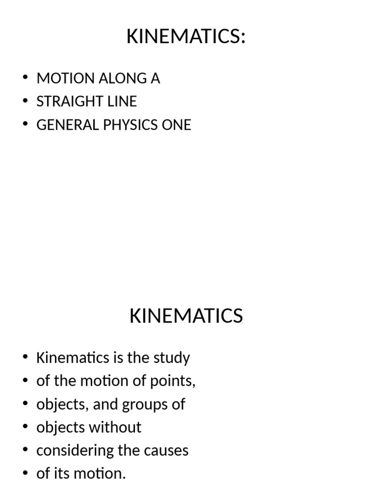 Kinematics: Motion, Speed, and Acceleration | PDF | Velocity | Speed