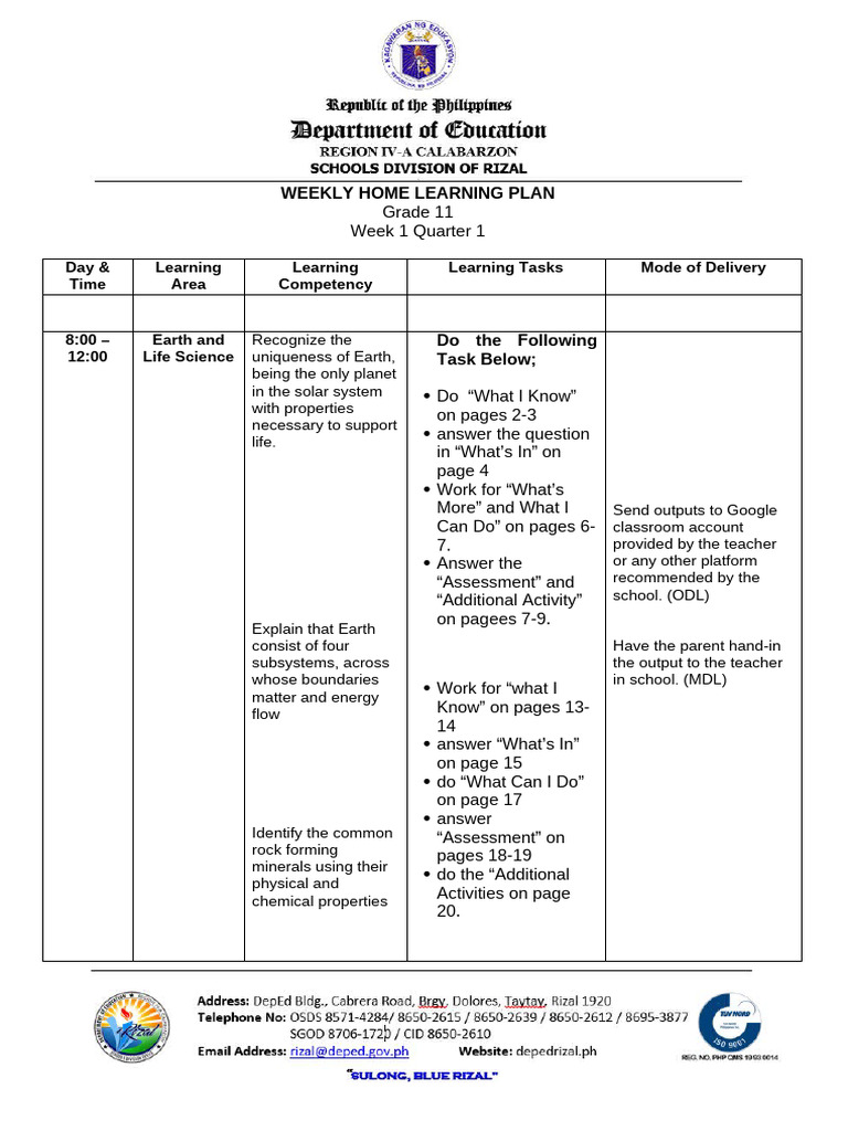 Week-1-Earth-and-Life-Science | PDF | Rock (Geology) | Geology
