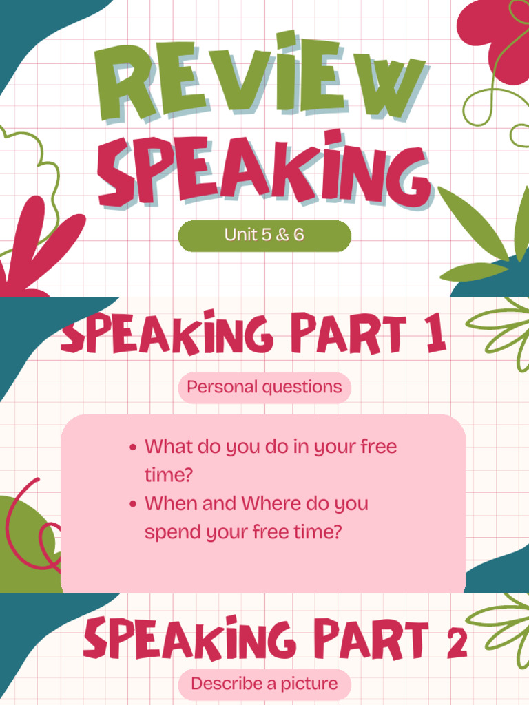 Review for Test 3 - Speaking | PDF