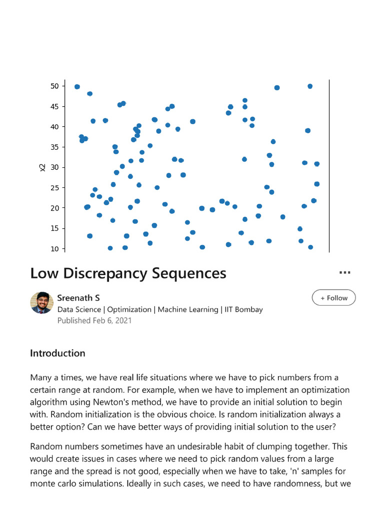 Low Discrepancy Sequences | PDF