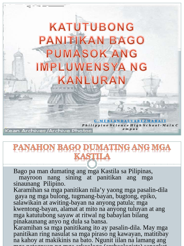Panitikan Bago Dumating Ang Mga Kastila | PDF