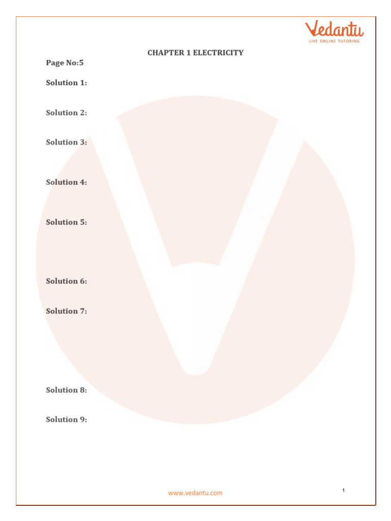 Lakhmir Singh Physics Class 10 Solutions Chapter 1 - Electricity | PDF | Electrical Resistivity ...