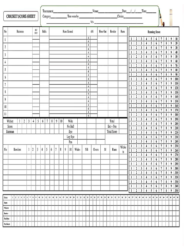Games Score Sheets | PDF
