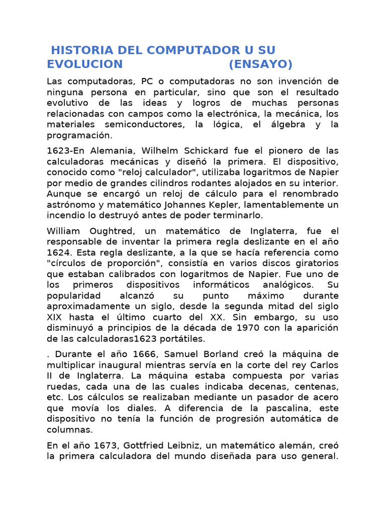 Evolución de las Computadoras: Historia y Avances | PDF | Informática