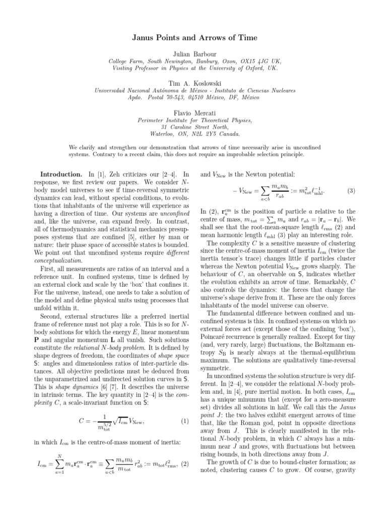 Janus Points and Arrows of Time | PDF | Physics | Theoretical Physics