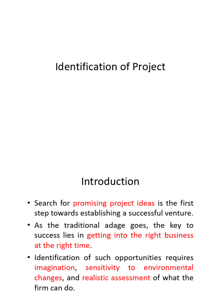 Identification of Project | PDF | Economic Growth | Government Budget ...
