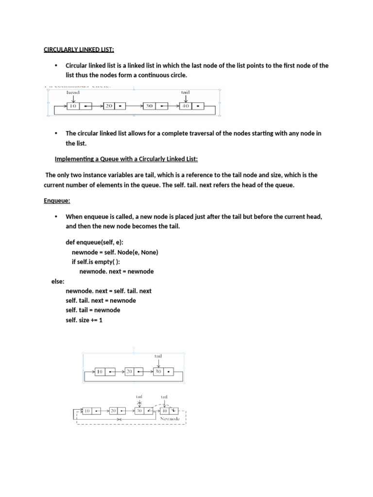 Circularly Linked List Pdf