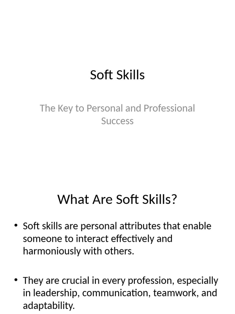 Soft Skills Presentation | PDF