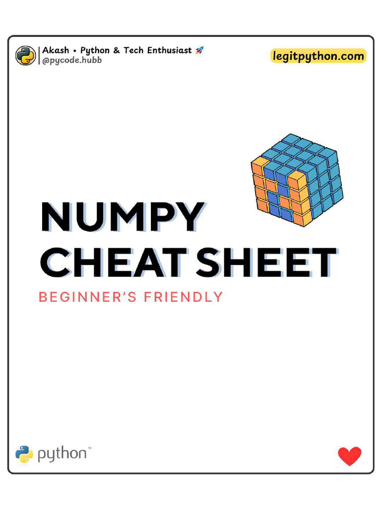 numpy cheetsheet | PDF
