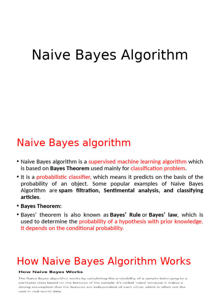 Naive Bayes Algorithms - 2025 | PDF | Statistical Theory | Probability Theory