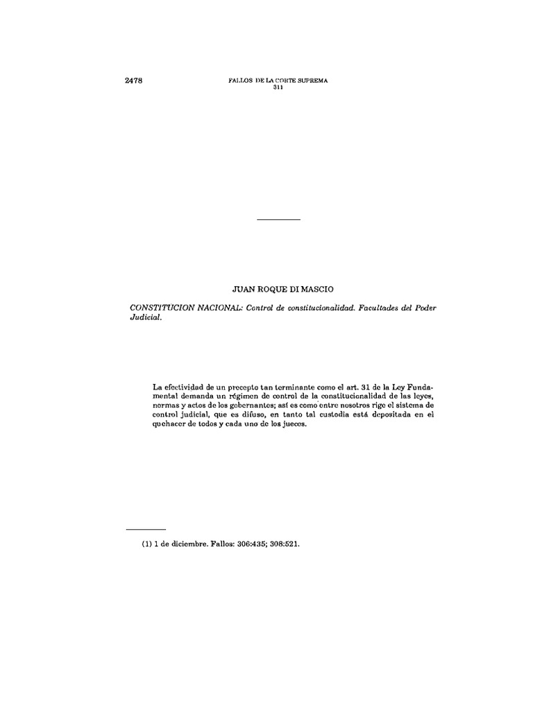 Control de Constitucionalidad en Argentina | PDF | Judicaturas | Caso ...