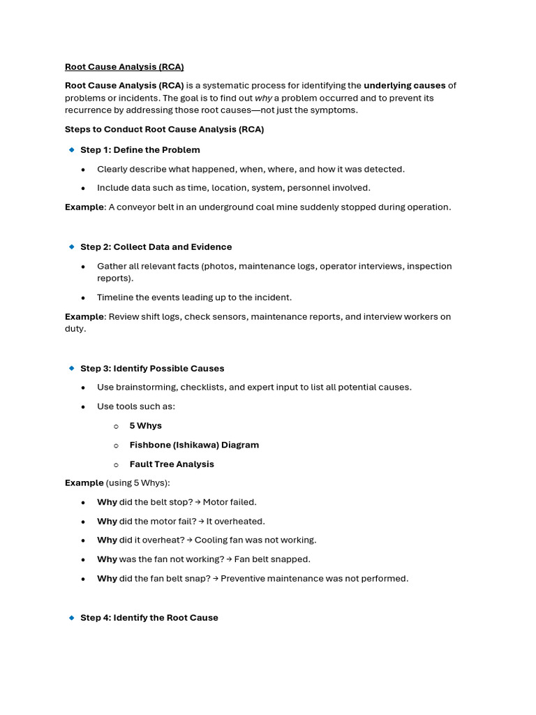 Mining Equipment RCA Guide | PDF | Safety