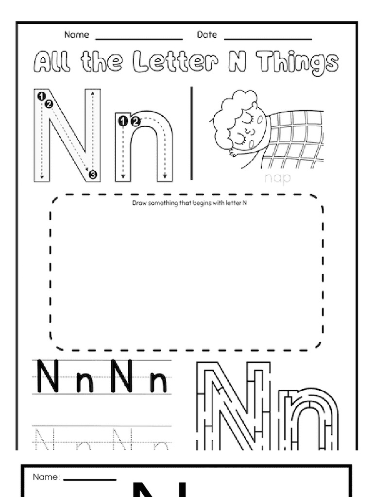 Letter N Worksheet | PDF