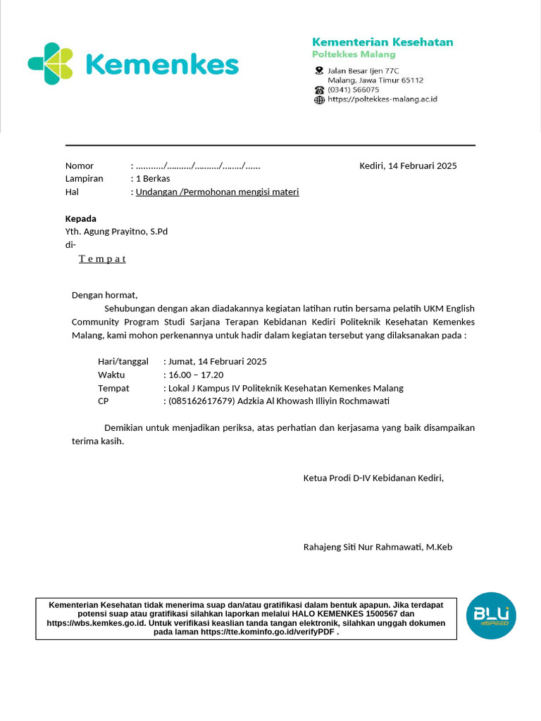 Format Undangan UKM EC | PDF