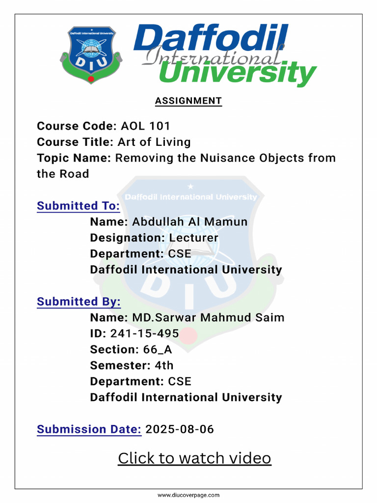 Cover Page PDF | PDF