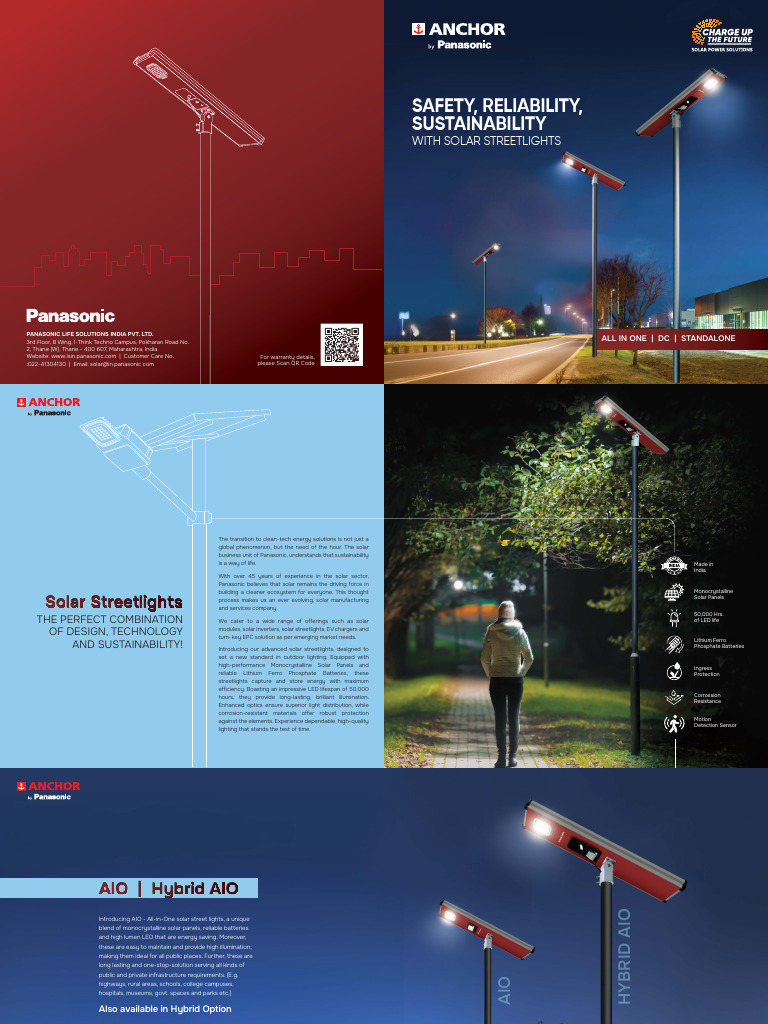 Panasonic All-in-One Solar Streetlights | PDF | Solar Panel | Direct ...