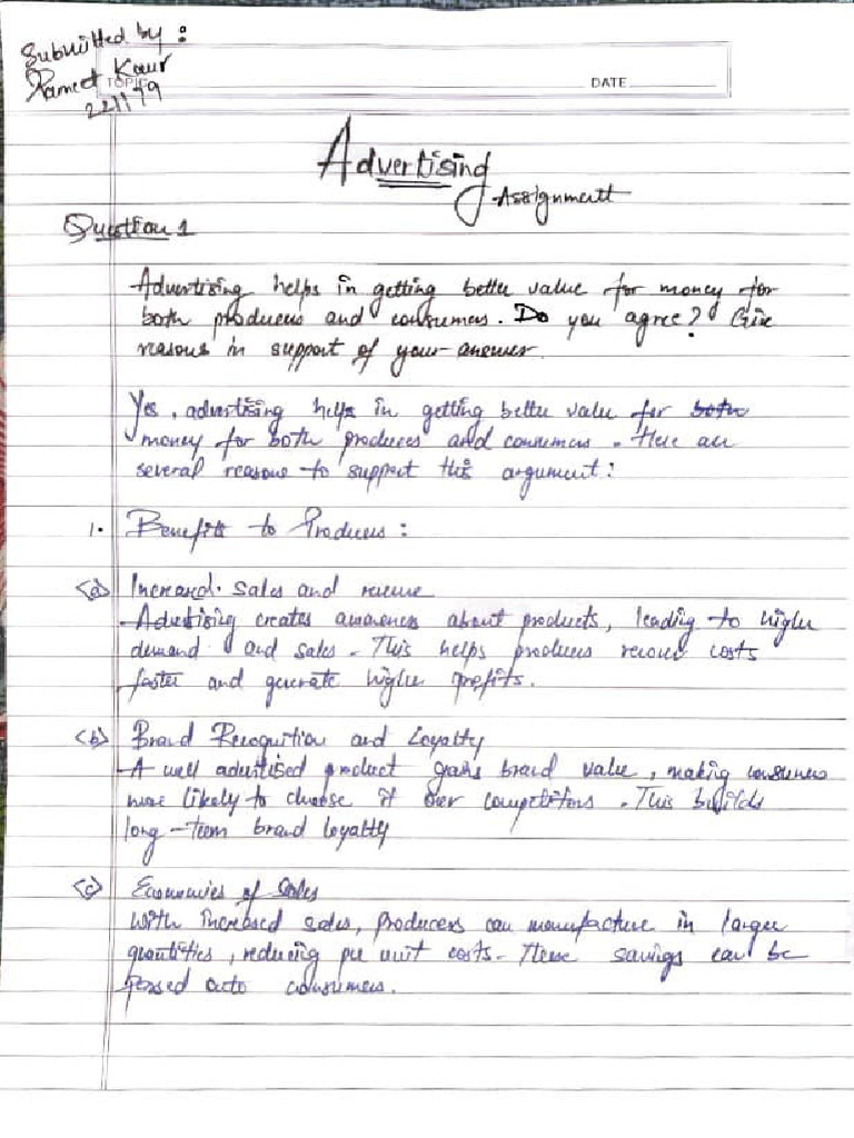 Advertising Assignment | PDF