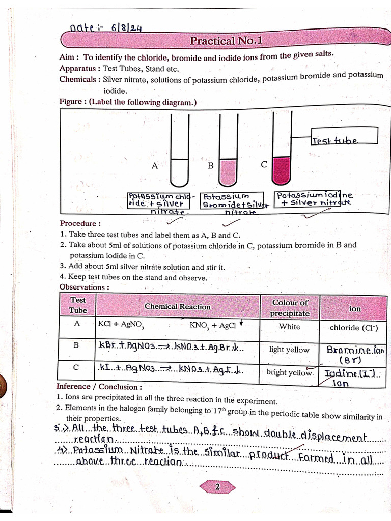 Science I Practicals Answers | PDF