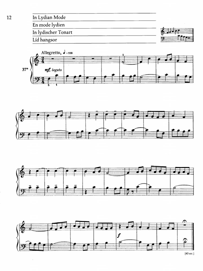 Bartok Mikrokosmos - Sz.107-31 | PDF